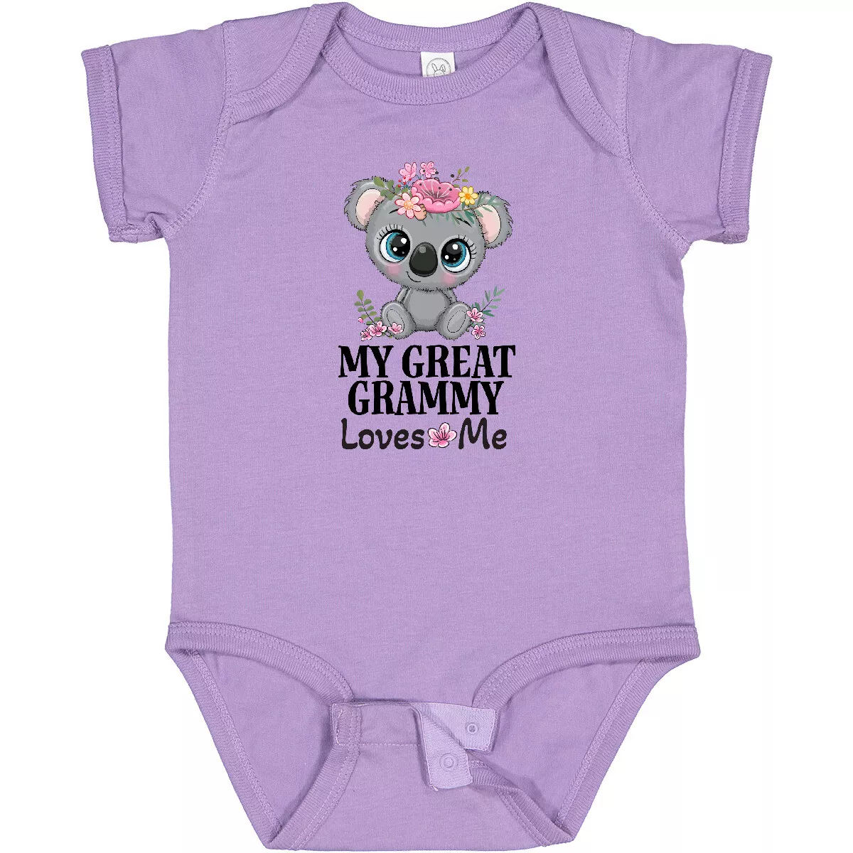 Bella Canvas My Great Grammy Loves Me Koala Baby Bodysuit Grandchild Grandkids Girl Baby ...