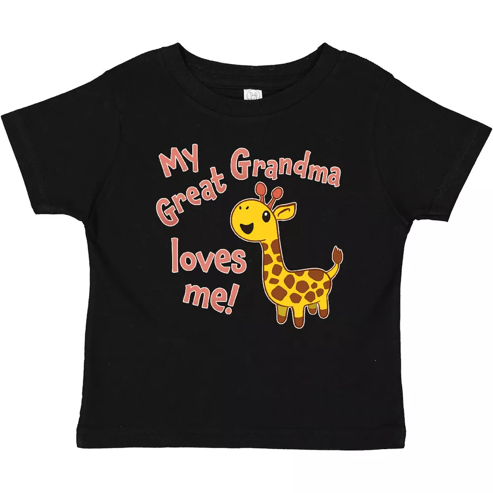Bella Canvas My Great Grandma Loves Me- Cute Giraffe Baby Toddler Shirt Family Giraffes Toddler ...