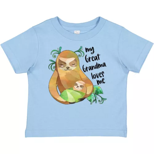 Bella Canvas My Great Grandma Loves Me Cute Sloth And Baby Baby Toddler Shirt Family Kids ...