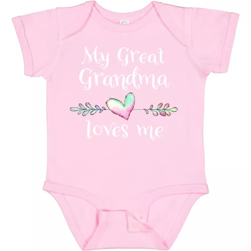 Bella Canvas My Great Grandma Loves Me- Heart Great Grandchild Baby Family Bodysuit - Walmart.com