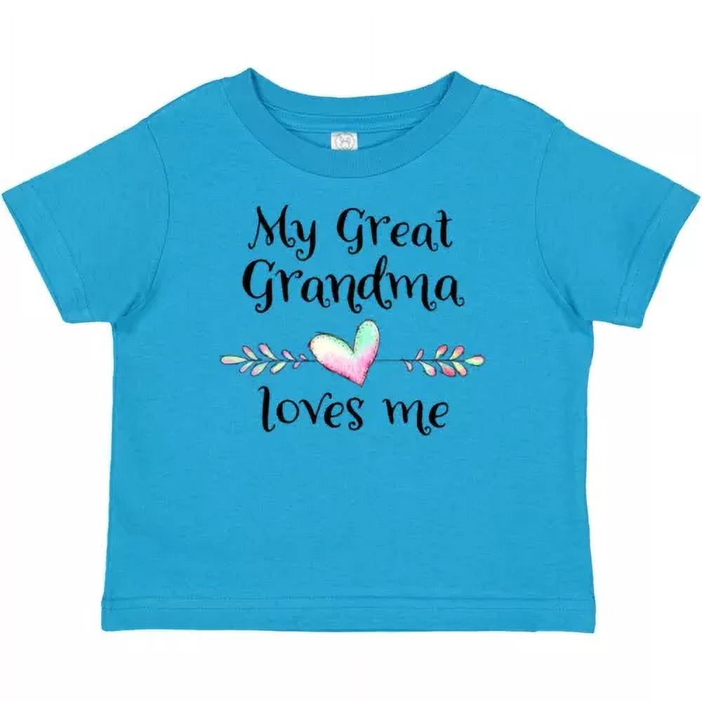 Bella Canvas My Great Grandma Loves Me- Heart Great Grandchild Baby Toddler Shirt Family ...