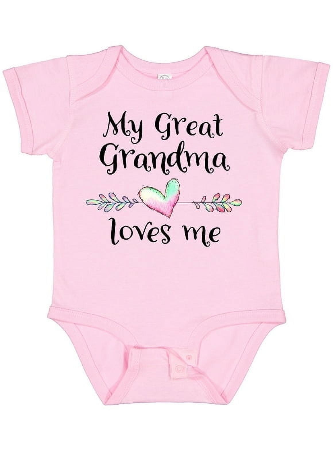 Bella Canvas My Great Grandma Loves Me- Heart Great Grandchild Boys or Girls Baby Bodysuit ...