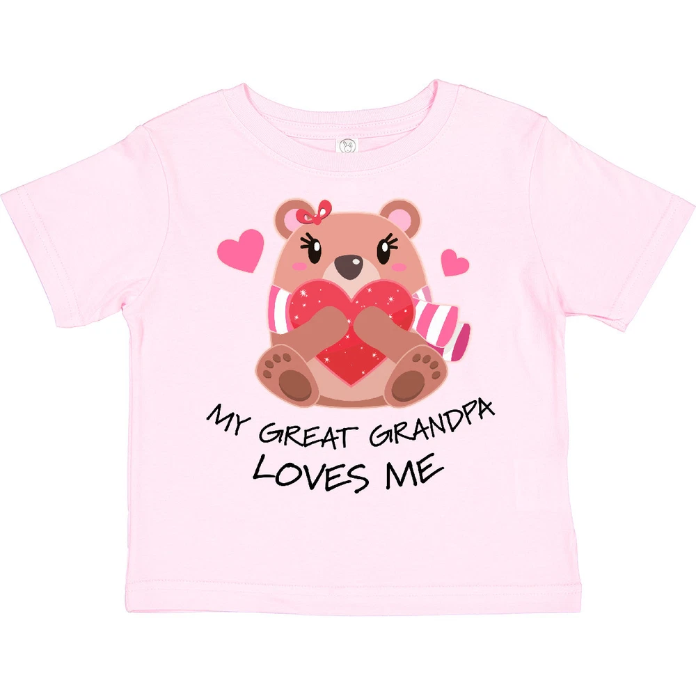 Bella Canvas My Great Grandpa Loves Me- Bear And Hearts Toddler Shirt Family Cute Toddler Shirt ...