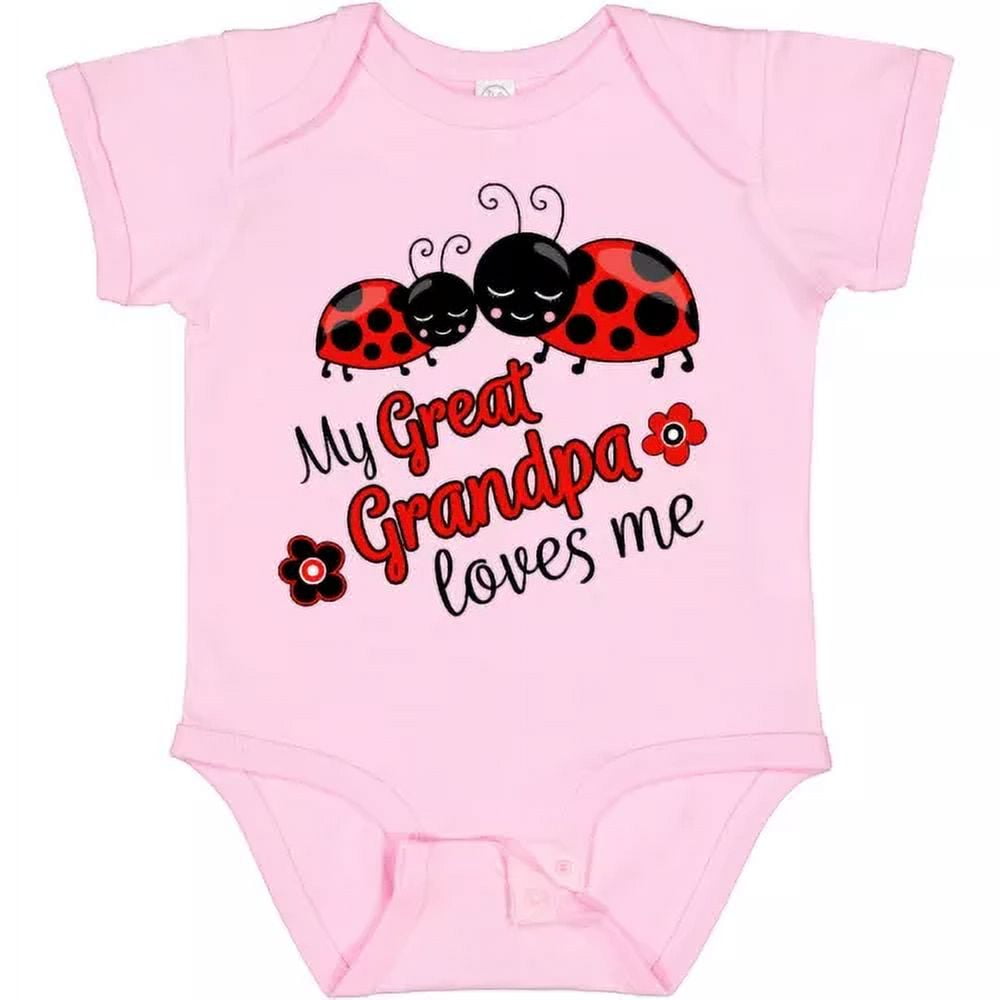 Bella Canvas My Great Grandpa Loves Me Cute Ladybugs Baby Bodysuit Family Ladybug Bodysuit ...