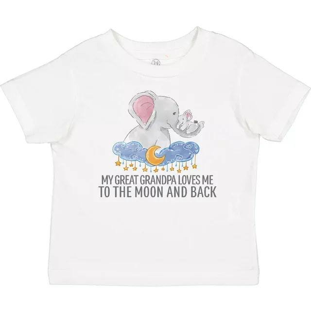 Bella Canvas My Great Grandpa Loves Me To The Moon And Back Elephants Baby T- Toddler Shirt ...