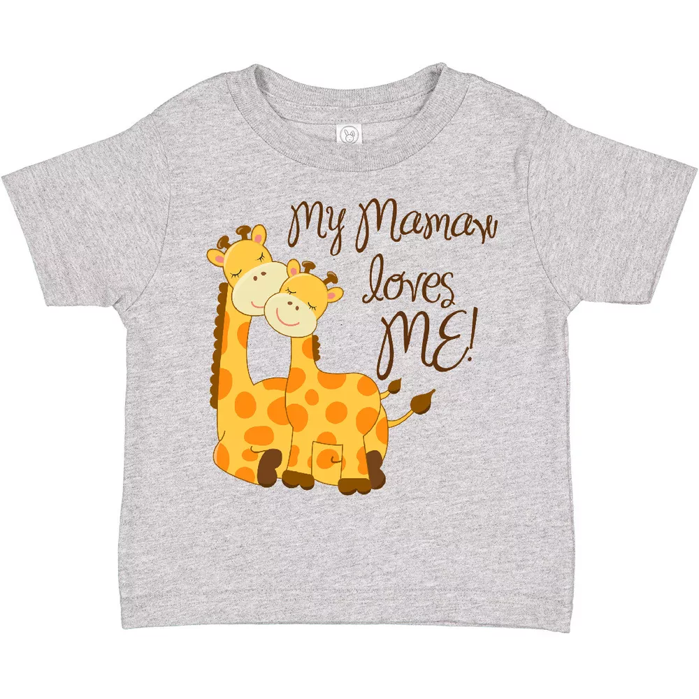 Bella Canvas My Mamaw Loves Me! Toddler Shirt Grandma Giraffe Loved By Child Kid Toddler Shirt ...