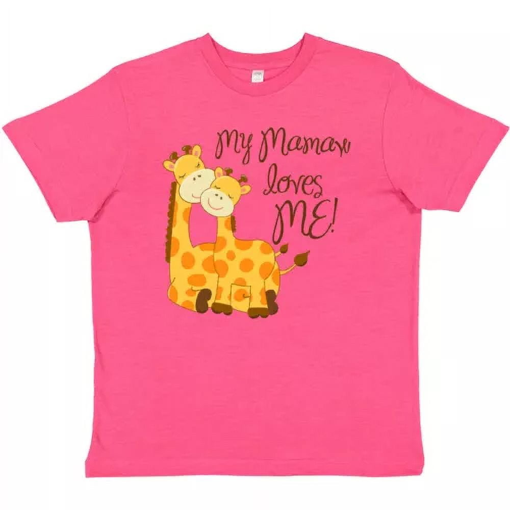 Bella Canvas My Mamaw Loves Me! Toddler T-Shirt Grandma Giraffe Loved By Tee Kids - Walmart.com