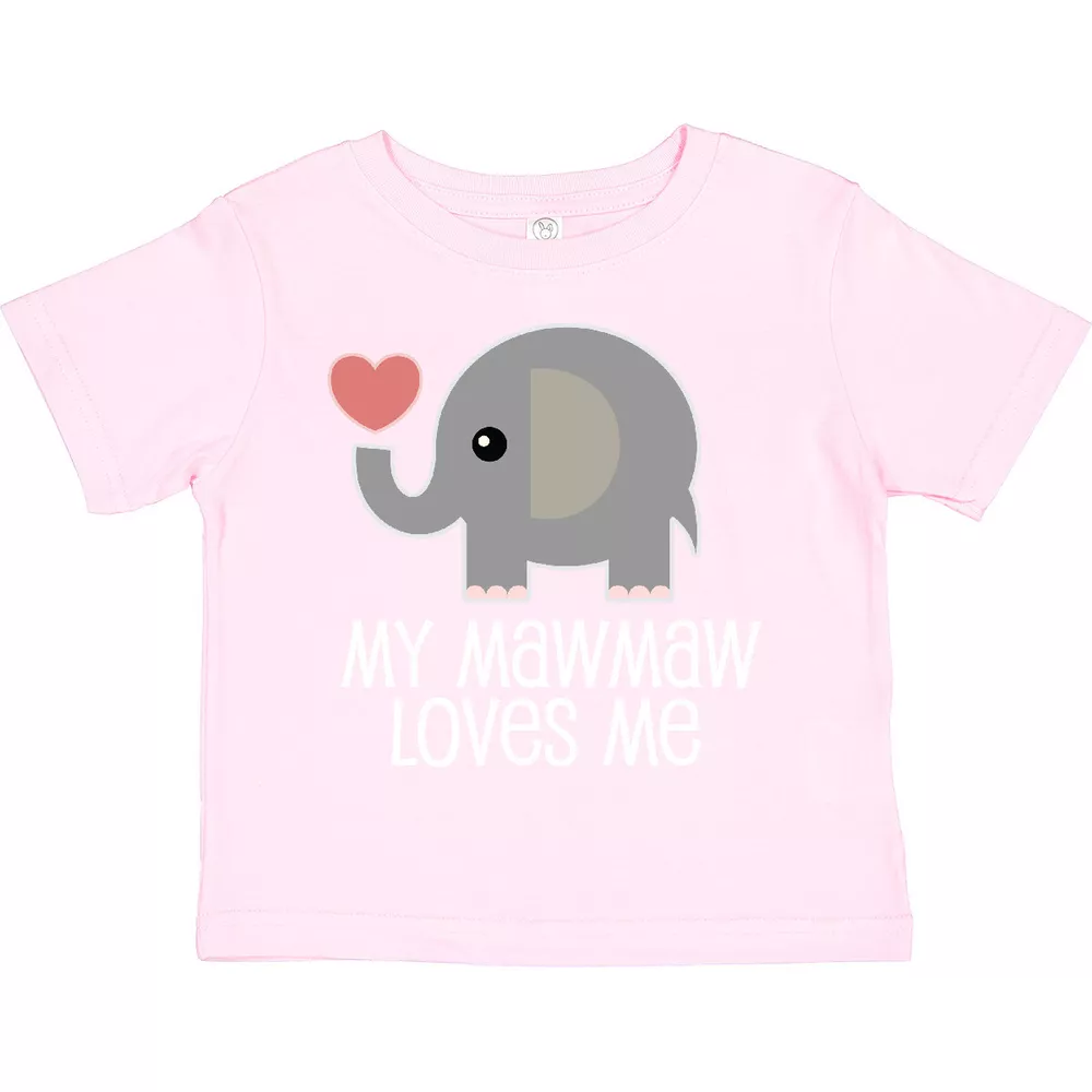 Bella Canvas My Mawmaw Loves Me Grandchild Toddler Shirt Animals Cute Elephant Toddler Shirt ...