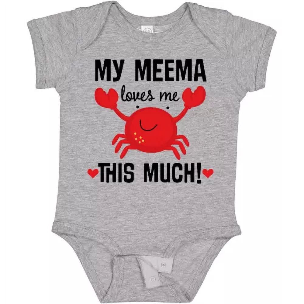 Bella Canvas My Meema Loves Me Grandson Baby From Childs Funny Grandkids Bodysuit - Walmart.com