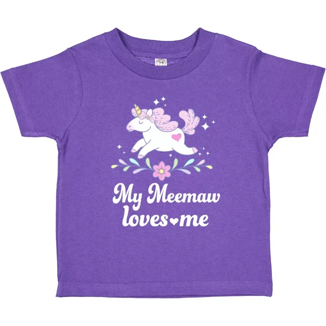 Bella Canvas My Meemaw Loves Me Grandchild Unicorn Toddler Shirt Clothes Childs Toddler Shirt ...