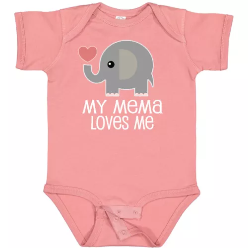 Bella Canvas My Mema Loves Me For Grandchild Baby Granddaughter Grandson Bodysuit - Walmart.com