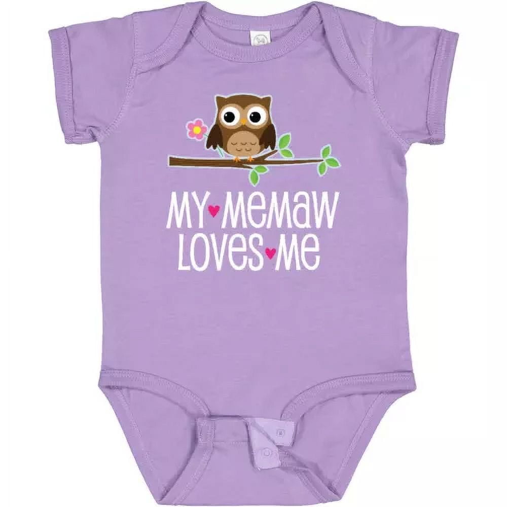 Bella Canvas My Memaw Loves Me Grandkids Owl Baby From Granddaughter Cute Bodysuit - Walmart.com