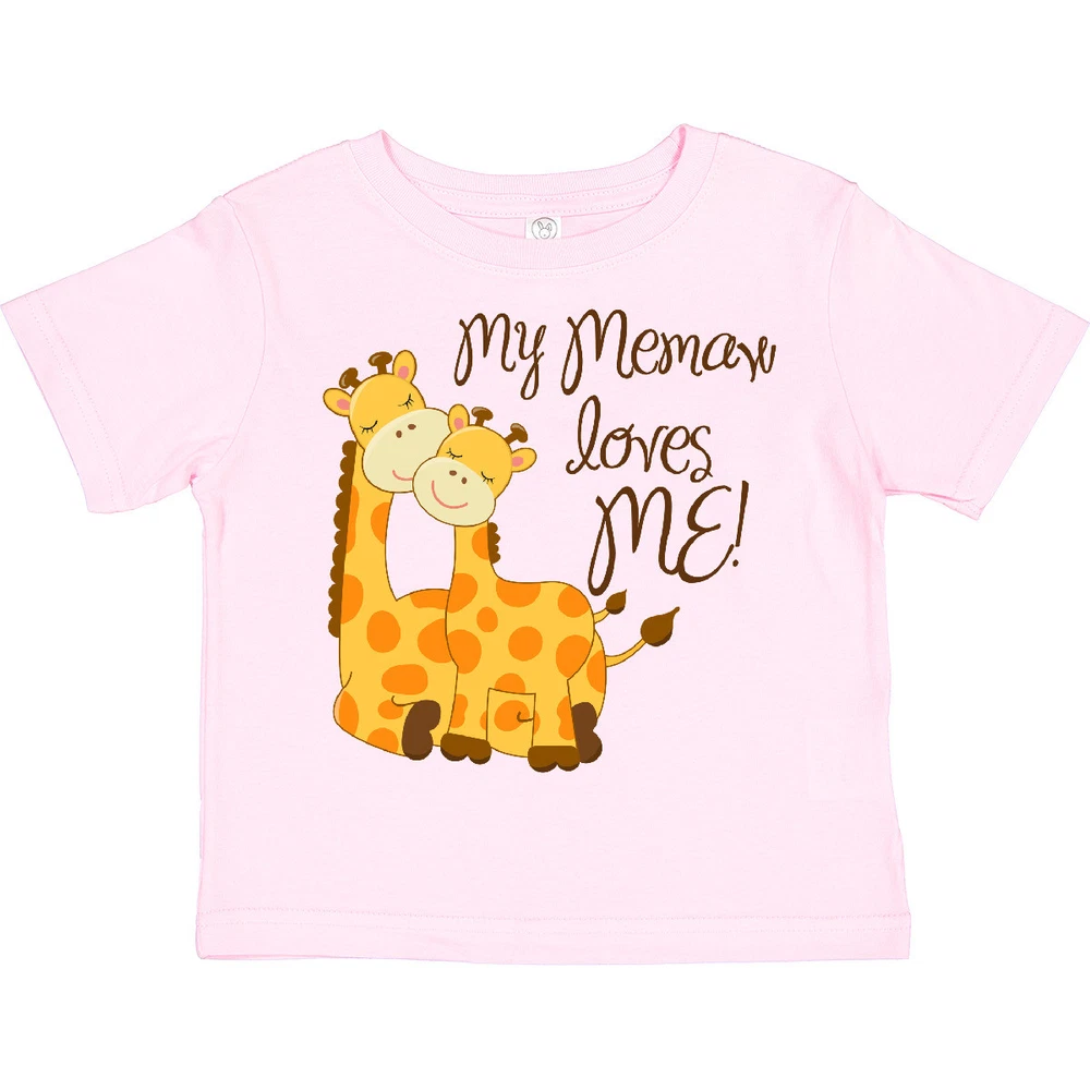 Bella Canvas My Memaw Loves Me! Toddler Shirt Grandma Giraffe Loved By Child Kid Toddler Shirt ...