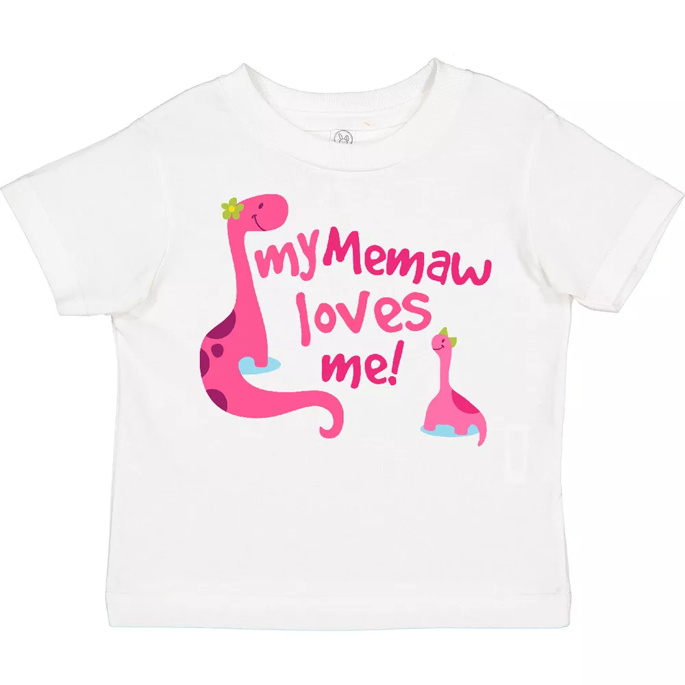 Bella Canvas My Memaw Loves Me Toddler Shirt Grandma Granddaughter Girls Dinosaur Toddler Shirt ...
