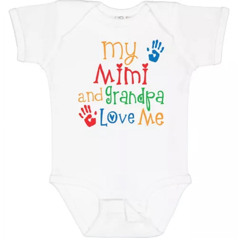 Bella Canvas My Mimi And Grandpa Love Me Baby Bodysuit From Grandkids Childs Boy Bodysuit ...