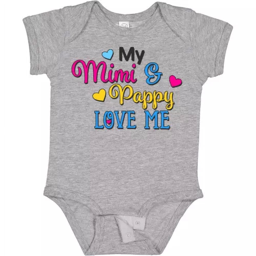 Bella Canvas My Mimi And Pappy Love Me With Hearts Baby Family Cute ...