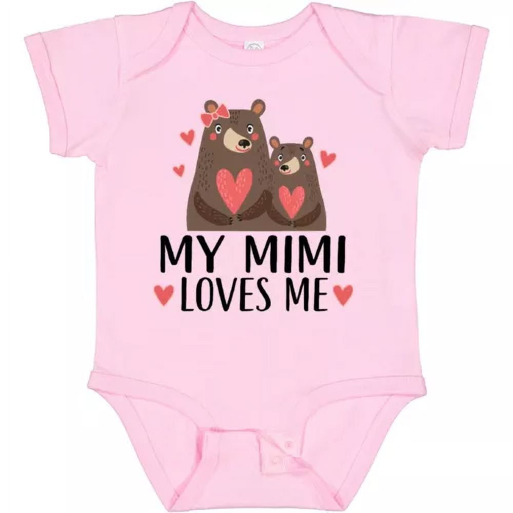 Bella Canvas My Mimi Loves Me Bear Baby Bodysuit From Grandchild Grandkids Animals Bodysuit ...