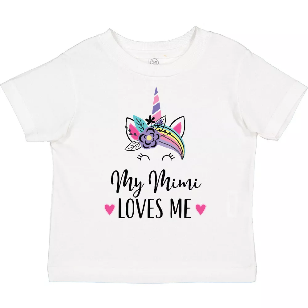 Bella Canvas My Mimi Loves Me Girl Unicorn Toddler Shirt Gift Grandchild Childs Toddler Shirt ...