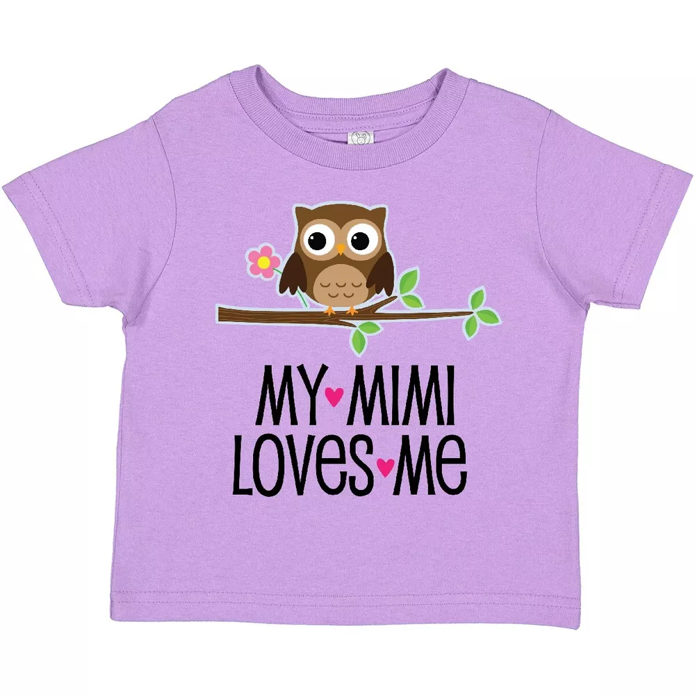 Bella Canvas My Mimi Loves Me Girls Owl Toddler Shirt Grandma Childs ...