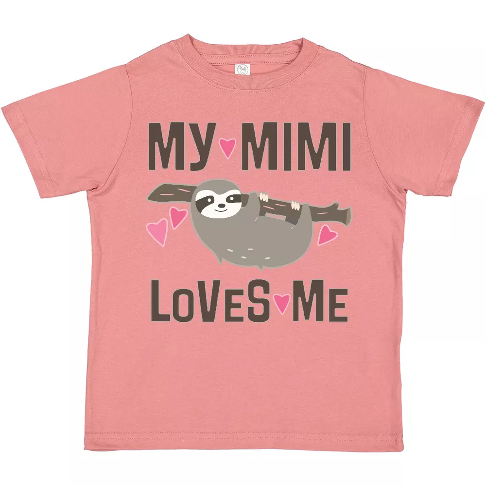 Bella Canvas My Mimi Loves Me Sloth Toddler Shirt Girls Girl Clothing Apparel Day Toddler Shirt ...