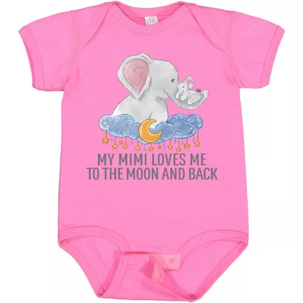 Bella Canvas My Mimi Loves Me To The Moon And Back Elephants In Baby From Bodysuit - Walmart.com