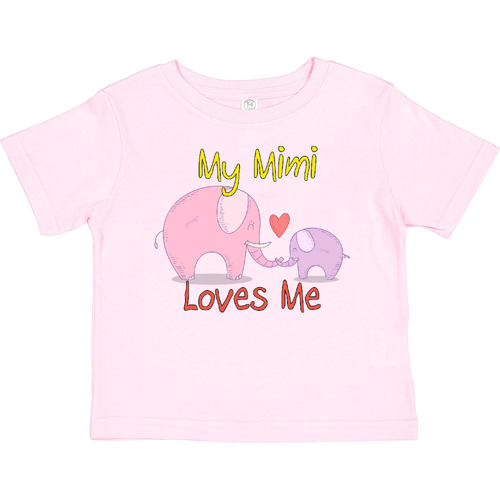 Bella Canvas My Mimi Loves Me Toddler Shirt Elephant Cute Grandmother Gift Child Toddler Shirt ...