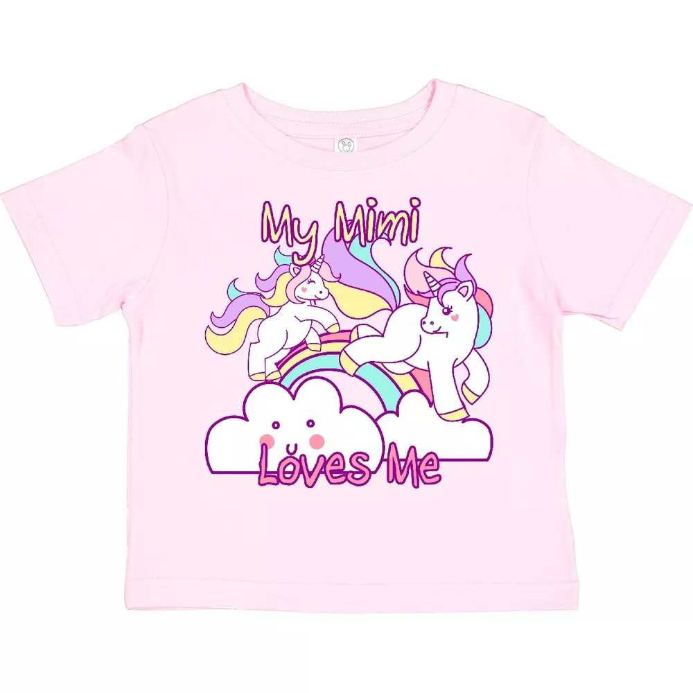 Bella Canvas My Mimi Loves Me Unicorn Toddler Shirt Grandmother Gift Child Kid Toddler Shirt ...
