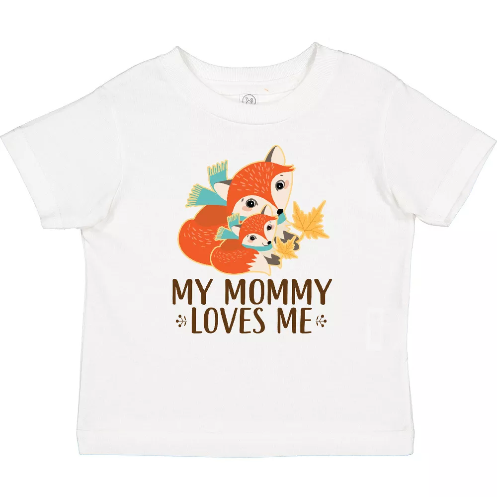Bella Canvas My Mommy Loves Me Fox Baby Toddler Shirt Mom From Animals Cute Childs Son Toddler ...