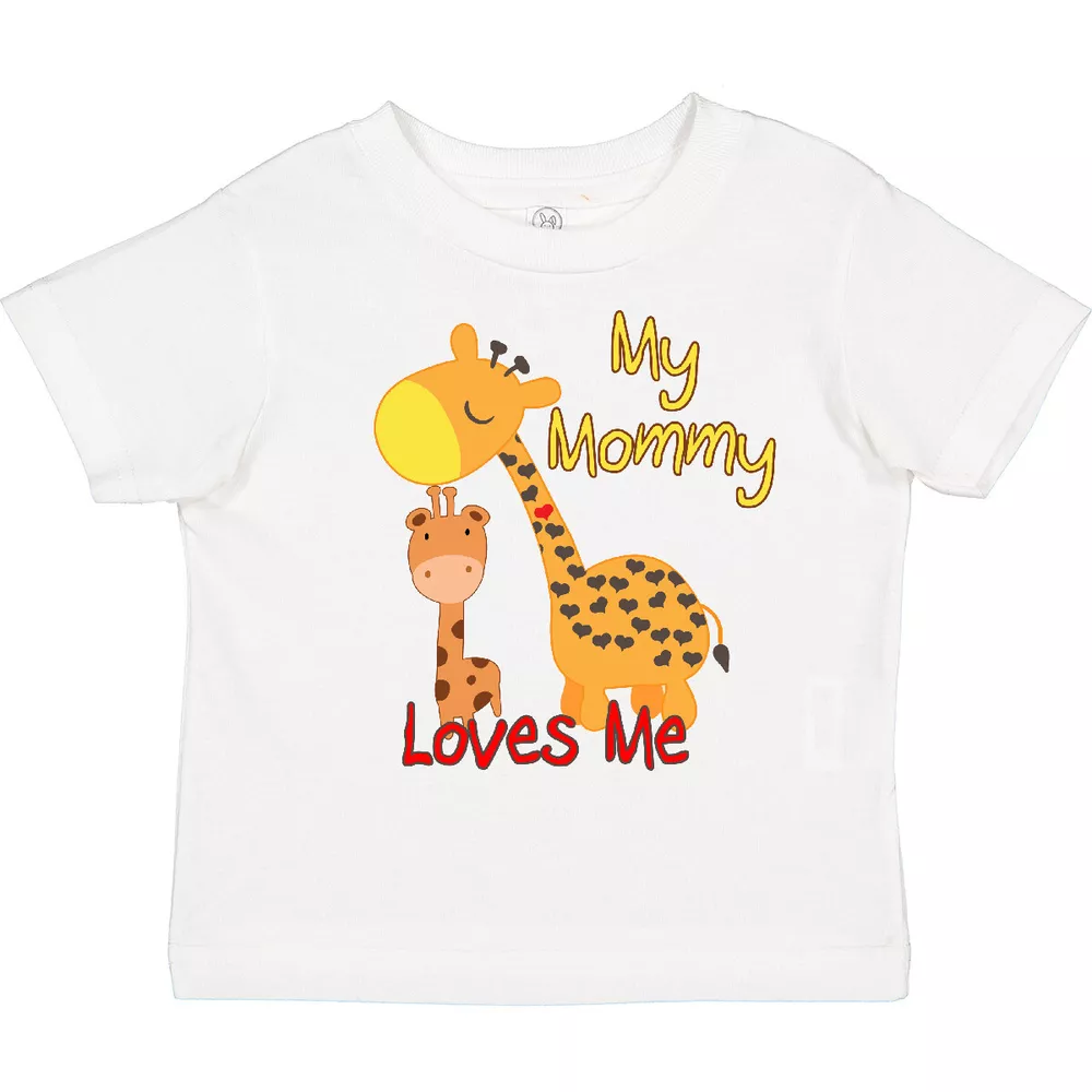 Bella Canvas My Mommy Loves Me Giraffe Toddler Shirt Mom Mother Cute Gift Child Toddler Shirt ...