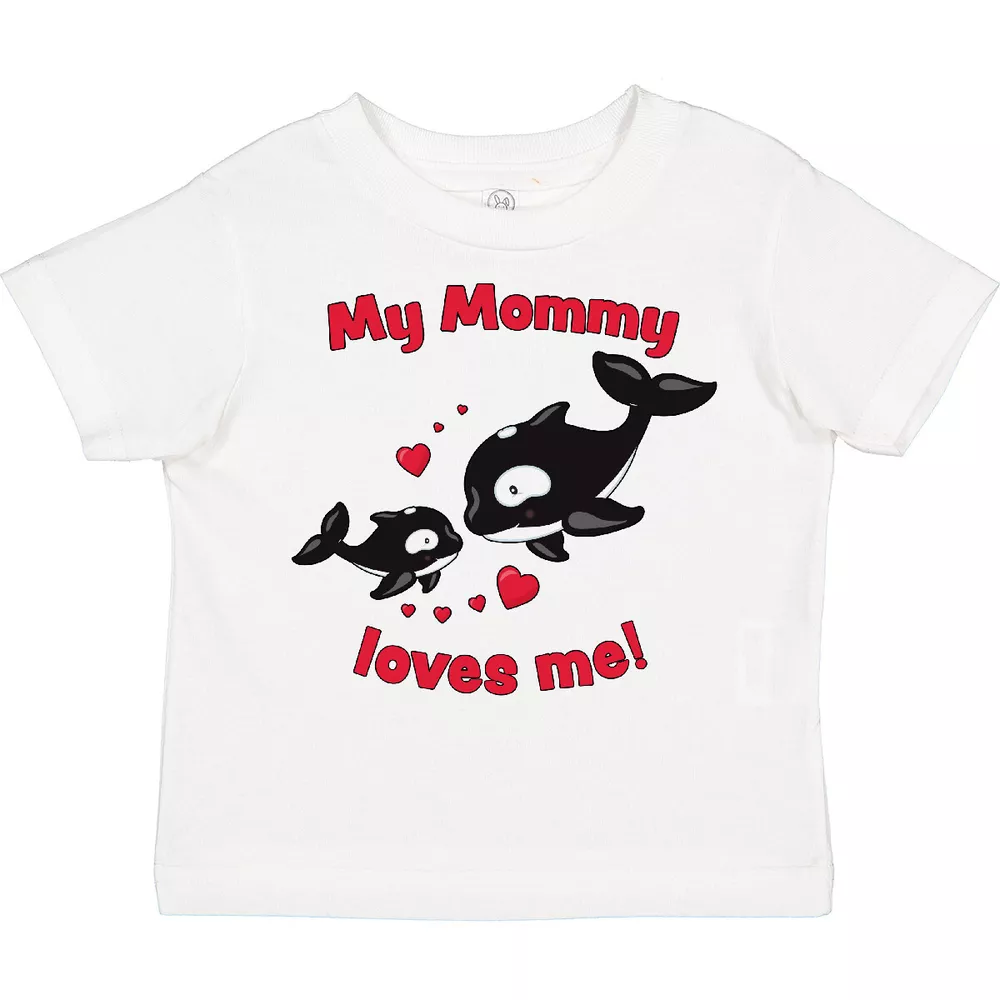 Bella Canvas My Mommy Loves Me- Orca Baby Toddler Shirt Family Sea Ocean Mom Son Toddler Shirt ...