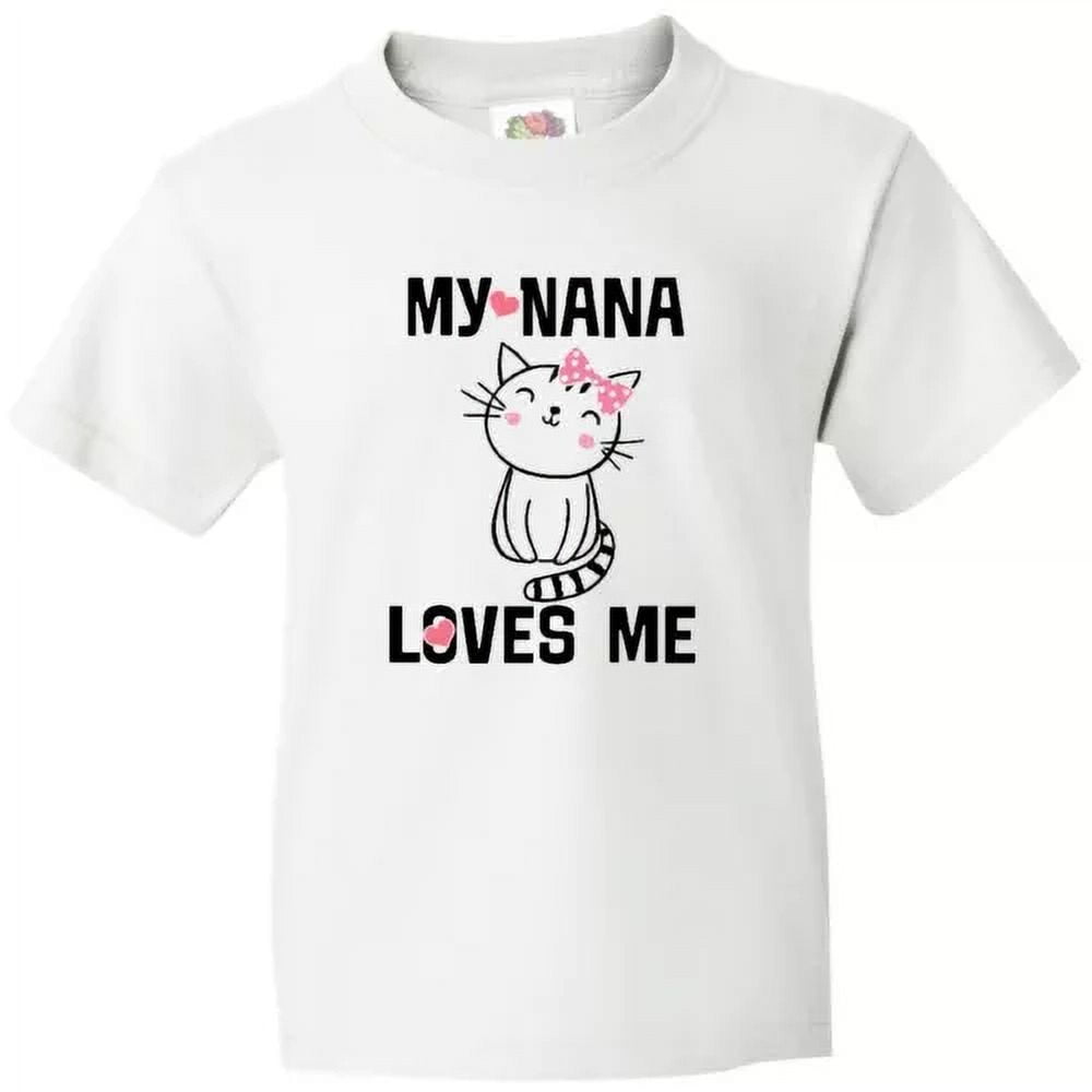 Bella Canvas My Nana Loves Me Girls Grandkids Childs Cute Cat Hws Toddler Shirt - Walmart.com