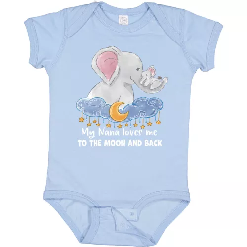 Bella Canvas My Nana Loves Me To The Moon And Back Elephant Family Baby Bodysuit - Walmart.com