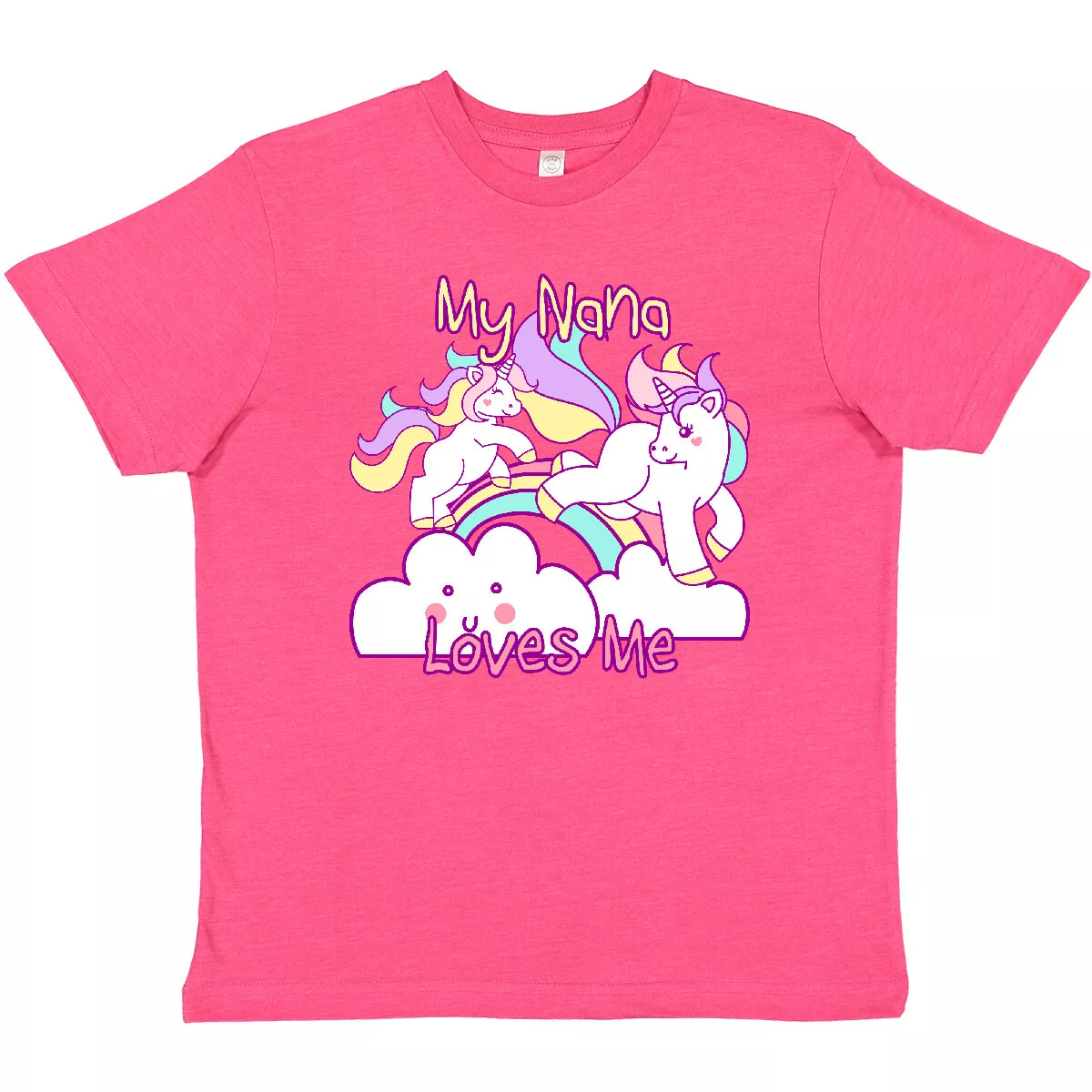 Bella Canvas My Nana Loves Me Unicorn Toddler T-Shirt Grandmother Cute Tee Kids Child - Walmart.com