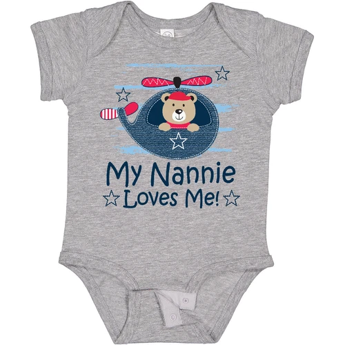 Bella Canvas My Nannie Loves Me Grandson Baby Bodysuit Grandchild ...