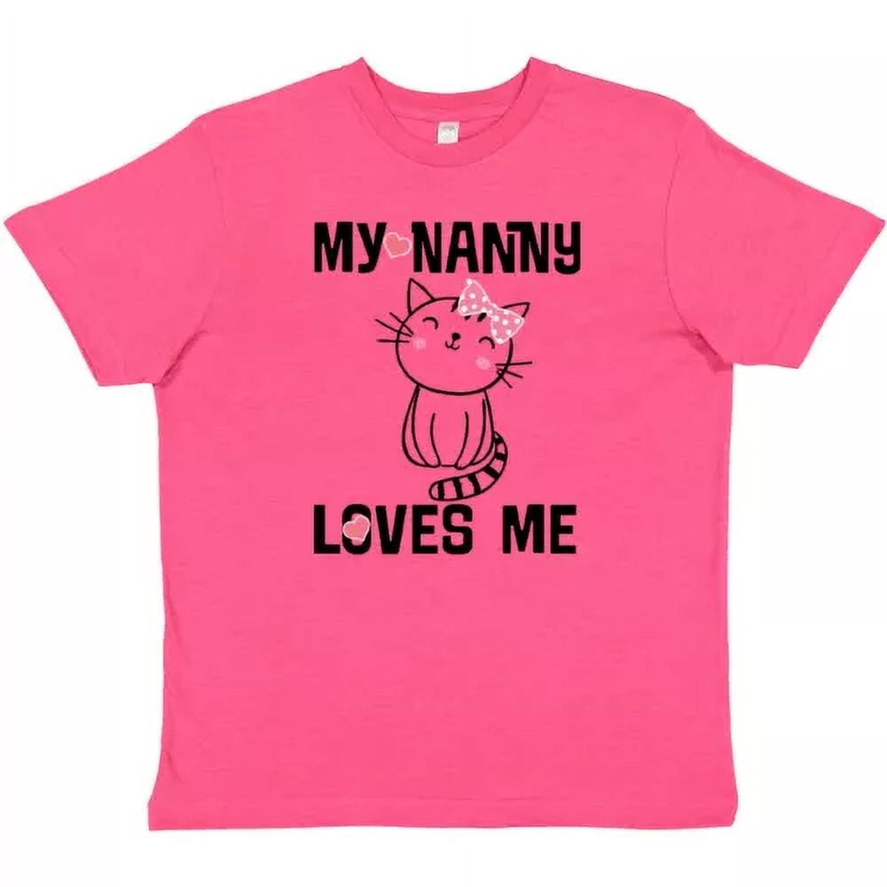 Bella Canvas My Nanny Loves Me Girl Grandchild Cute Cat Clothing Toddler Shirt - Walmart.com