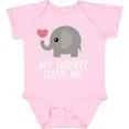 Bella Canvas My Nanny Loves Me Grandchild Baby Bodysuit From Childs Cute Animal Hws Bodysuit ...