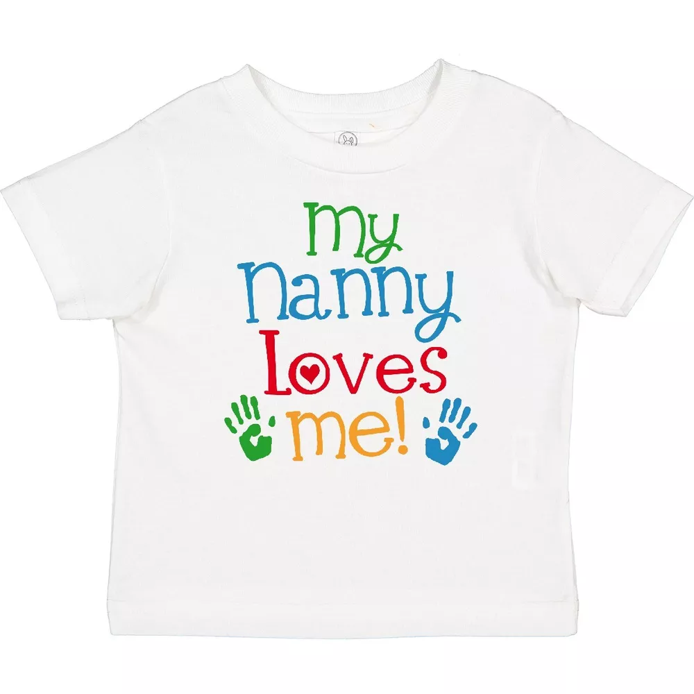 Bella Canvas My Nanny Loves Me Grandson Baby Toddler Shirt From Shower Grandkids Childs Toddler ...