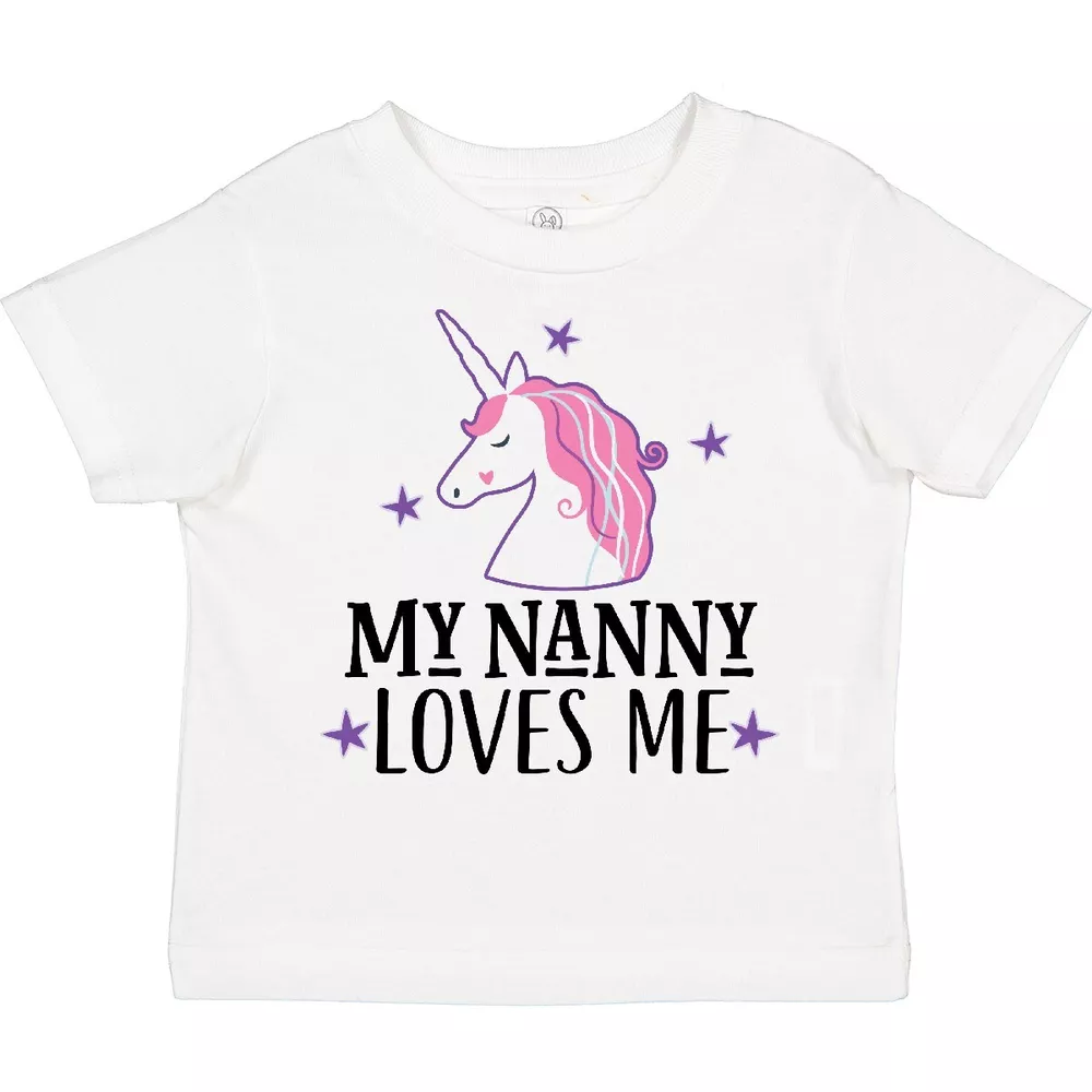 Bella Canvas My Nanny Loves Me Unicorn Toddler Shirt Childs Grandchild Clothing Toddler Shirt ...
