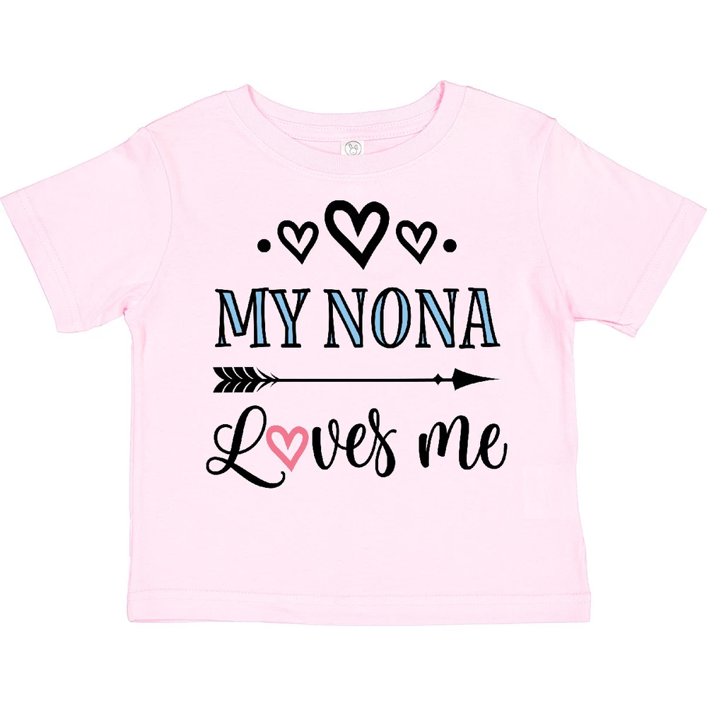 Bella Canvas My Nona Grandma Loves Me Girls Toddler Shirt From Grandkids Grandson Toddler Shirt ...
