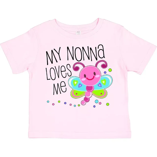 Bella Canvas My Nonna Loves Me- Cute Dragonfly Toddler Shirt Family Grandma Bug Toddler Shirt ...