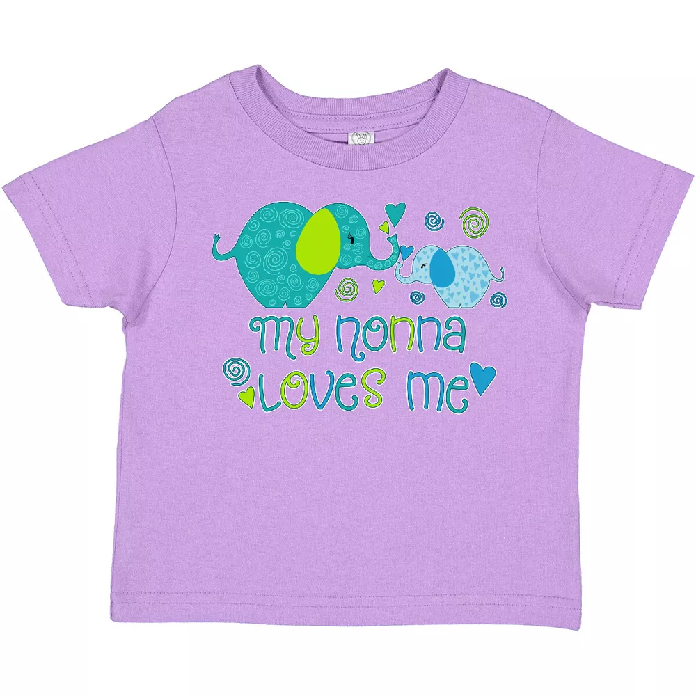 Bella Canvas My Nonna Loves Me- Cute Elephants Toddler Shirt Family Grandmother Toddler Shirt ...