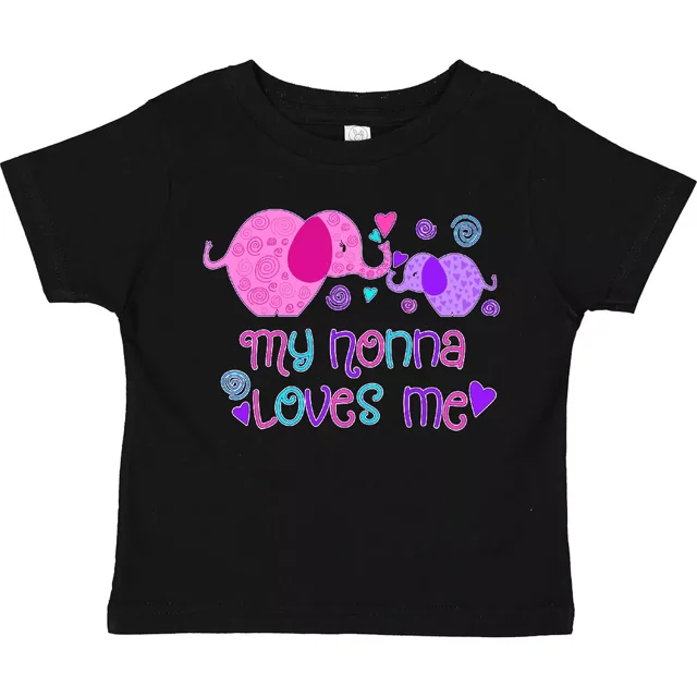 Bella Canvas My Nonna Loves Me- Cute Elephants Toddler Shirt Family Purple Child Toddler Shirt ...