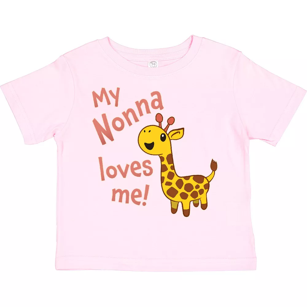 Bella Canvas My Nonna Loves Me- Cute Giraffe Toddler Shirt Family Giraffes For Toddler Shirt ...