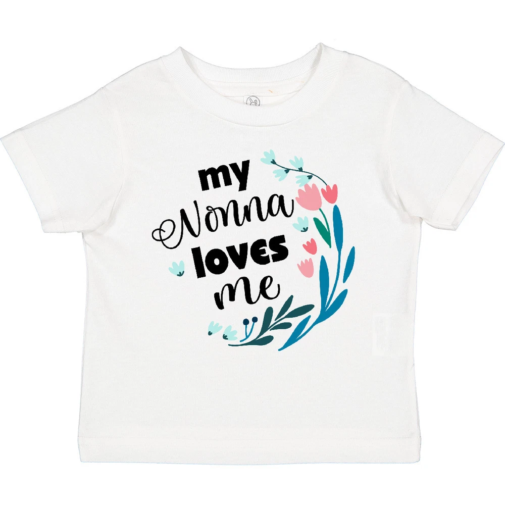 Bella Canvas My Nonna Loves Me For Girls Granddaughter Toddler Shirt Girl Childs Toddler Shirt ...