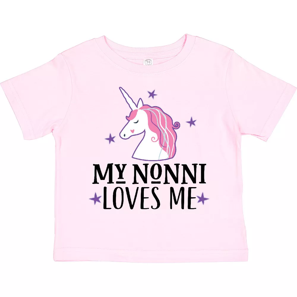 Bella Canvas My Nonni Loves Me Girl Unicorn Toddler Shirt Gift From Grandkids Kid Toddler Shirt ...