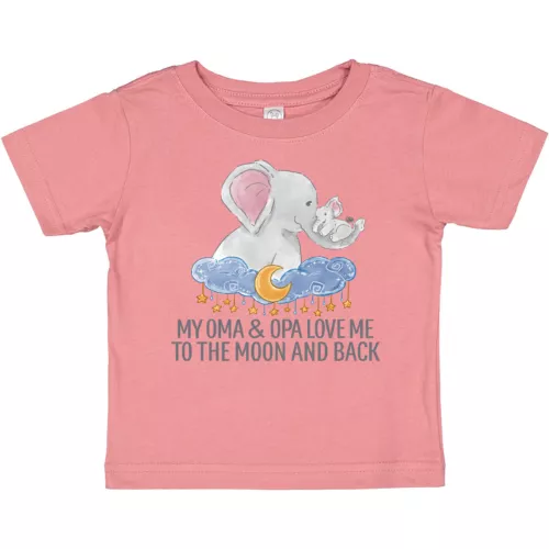 Bella Canvas My Oma And Opa Love Me To The Moon And Back Elephants Baby Toddler Shirt Zoo ...
