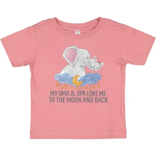 Bella Canvas My Oma And Opa Love Me To The Moon And Back Elephants Baby Toddler Shirt Zoo ...