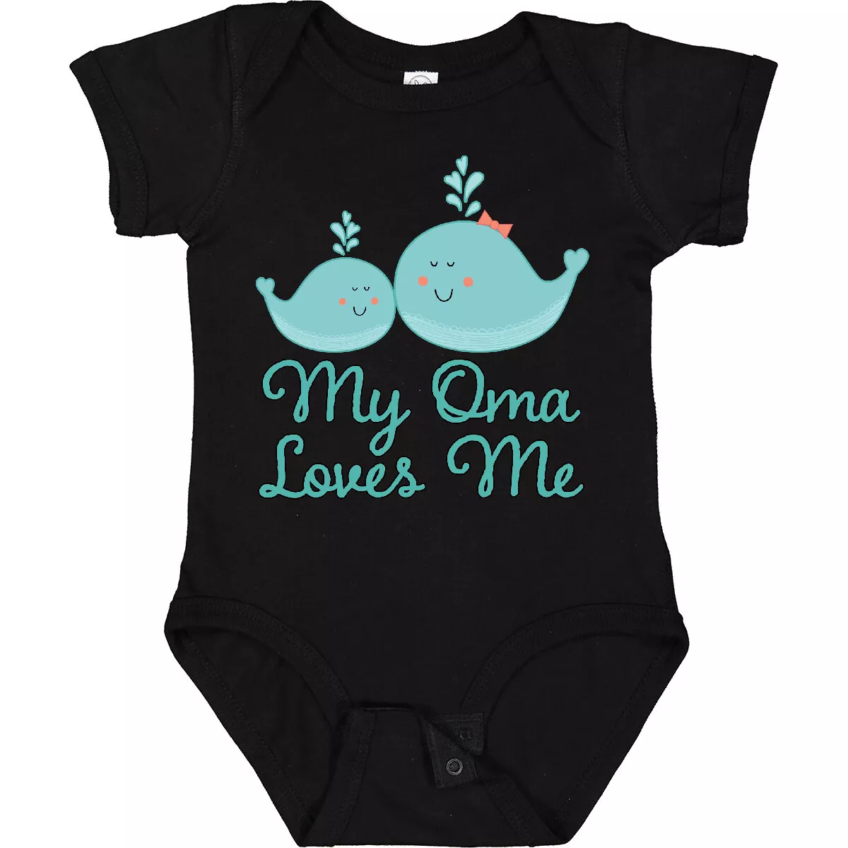 Bella Canvas My Oma Loves Me Fish Baby Bodysuit From Grandchild Grandson Whale Cute Baby ...