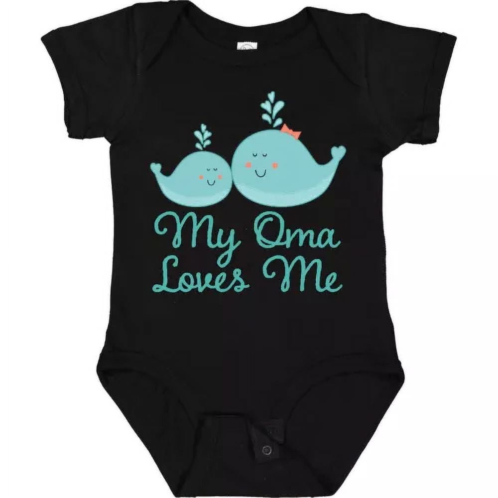 Bella Canvas My Oma Loves Me Fish Baby Bodysuit From Grandchild Grandson Whale Cute Bodysuit ...