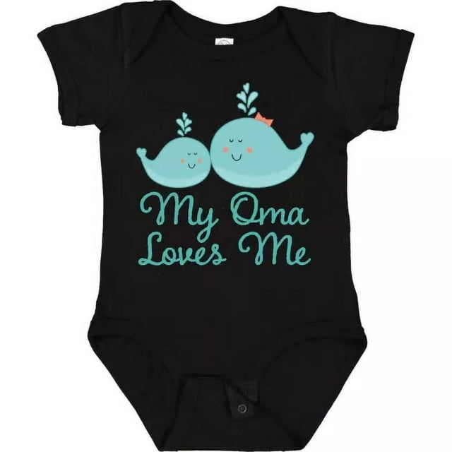 Bella Canvas My Oma Loves Me Fish Baby From Grandchild Grandson Whale Cute Bodysuit - Walmart.com